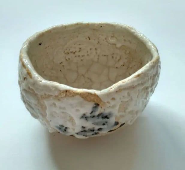 矢野景川　志野茶碗　鉄絵　抹茶碗