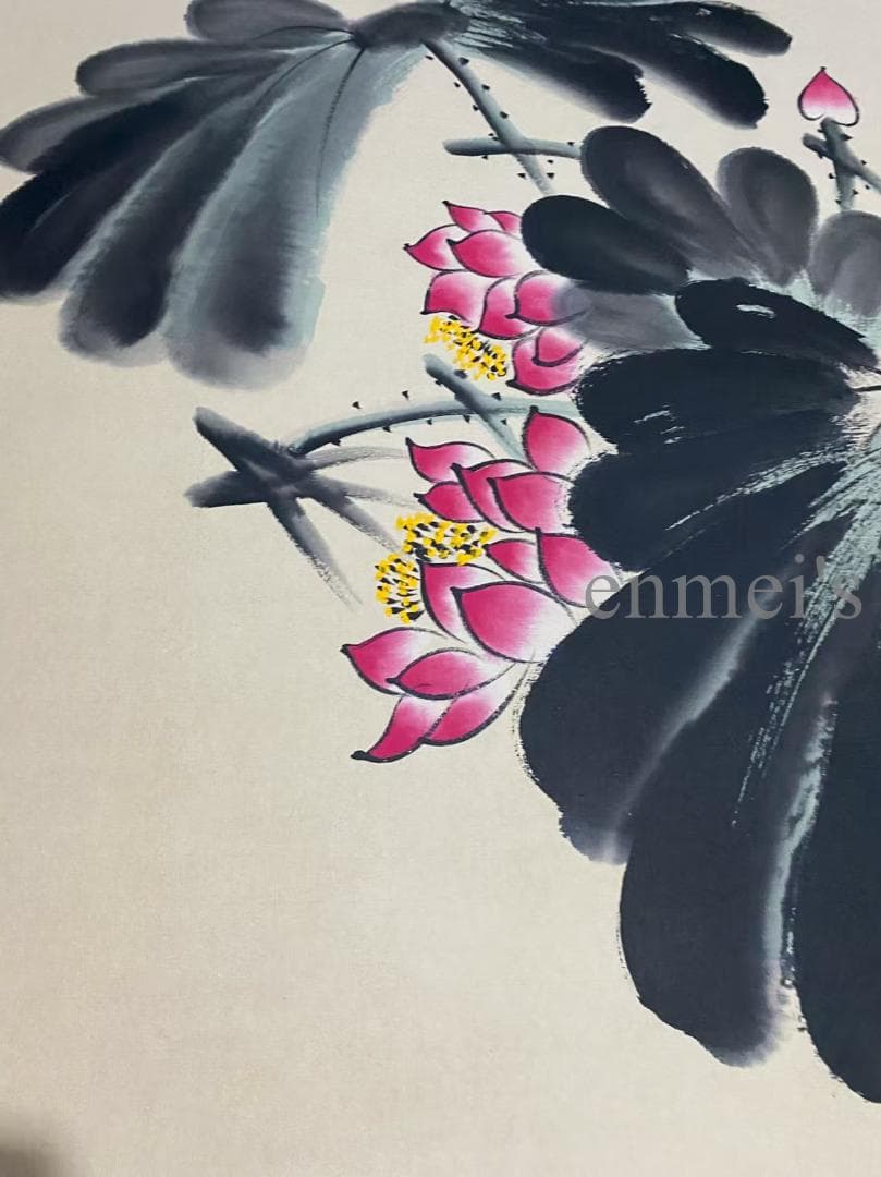 中国古美術 近代 齊白石款 花鳥画 水墨画 掛け軸 宣紙 唐物 書画 肉筆 古玩