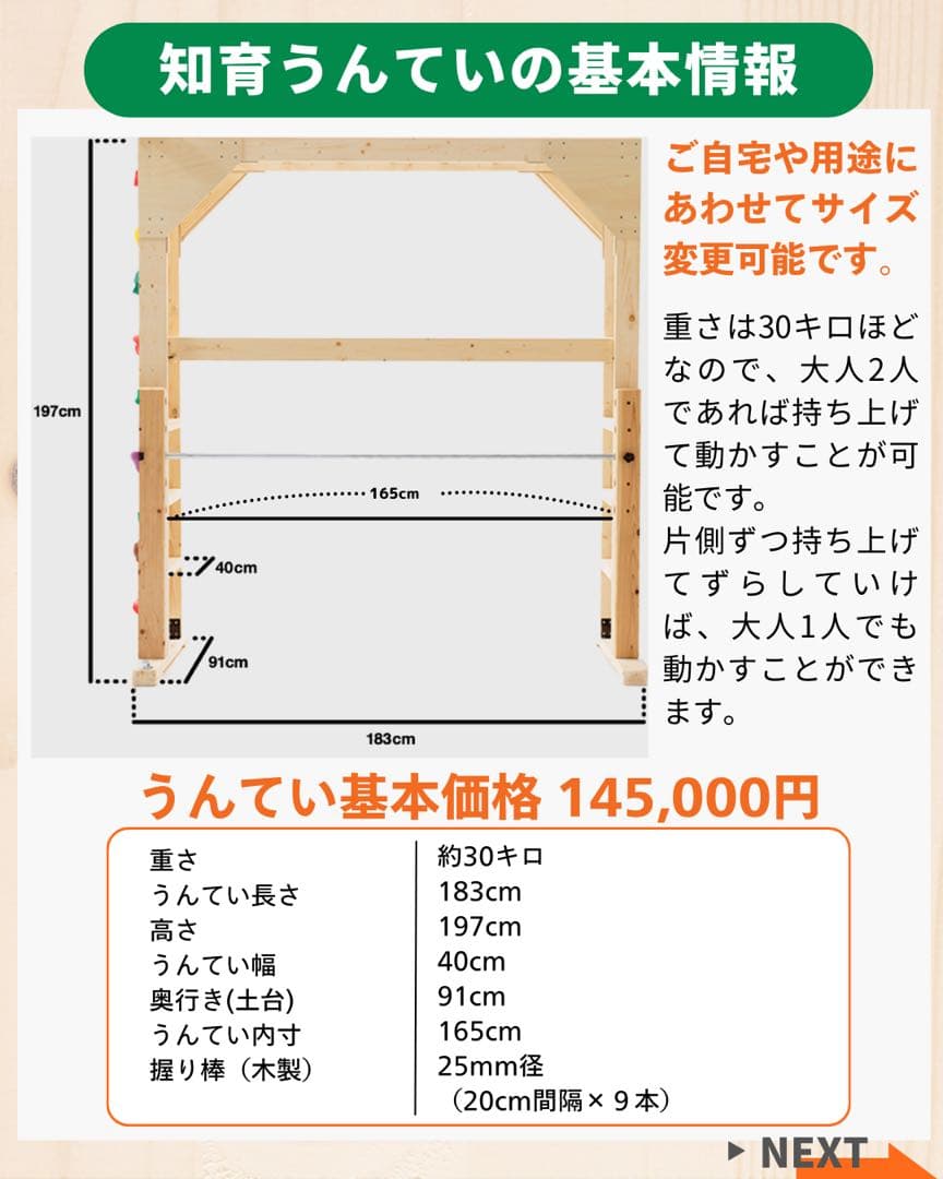 知育うんてい　国内最多の販売台数　芸能人宅にも納品 高品質　ボルダリング　鉄棒