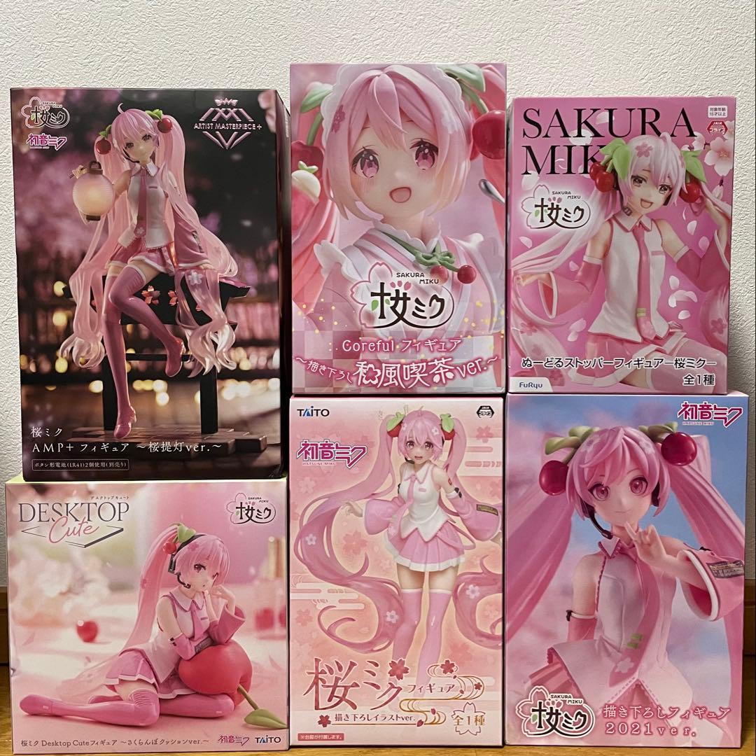 桜ミク　プライズフィギュア　6点セット