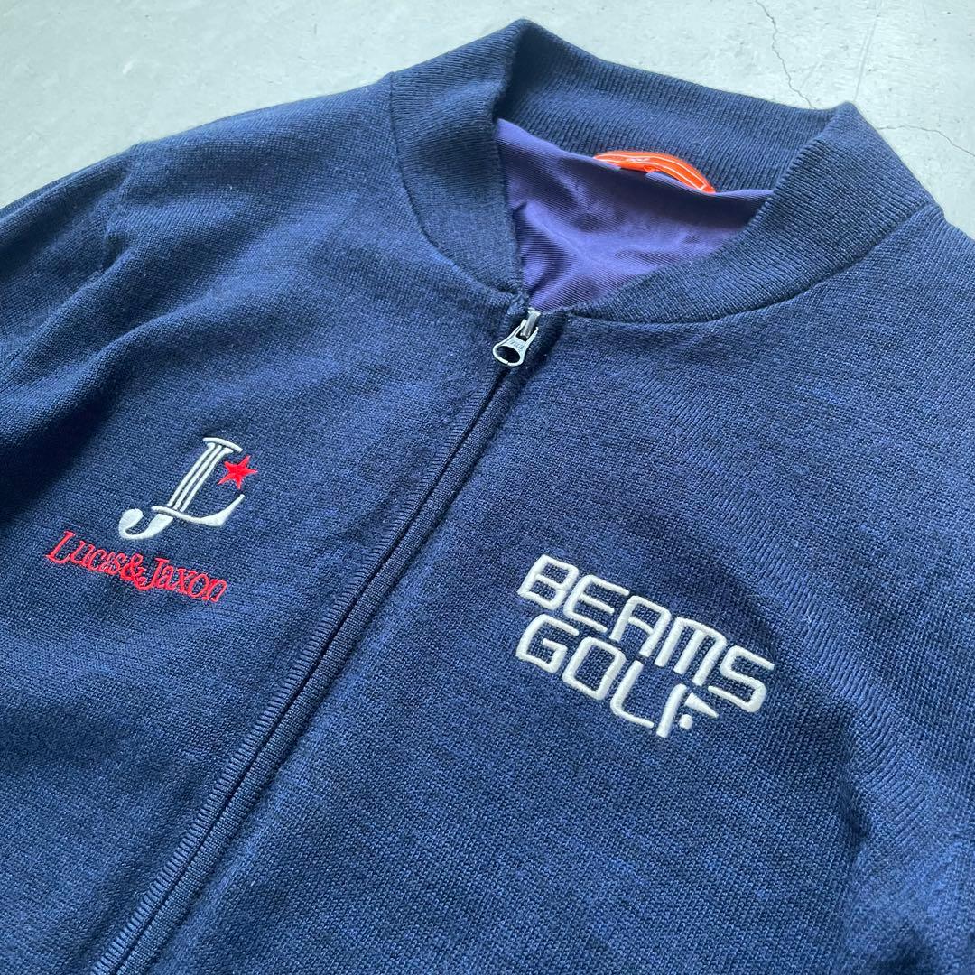 BEAMS GOLF ビームスゴルフ アンゴラウールニット ダブルジップブルゾン