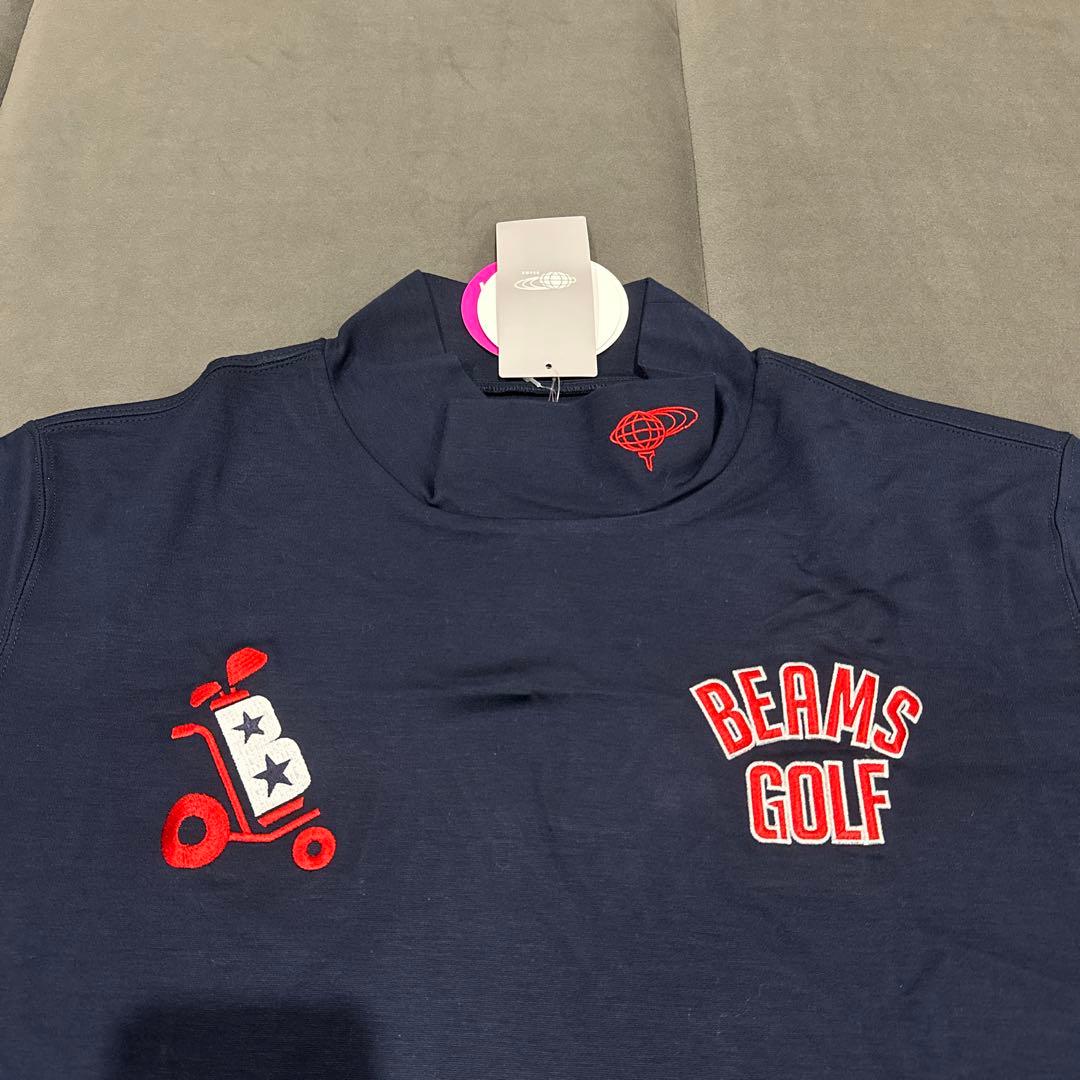 新品‼️【BEAMS GOLF】ネイビー長袖カットソー　モックネック　XL