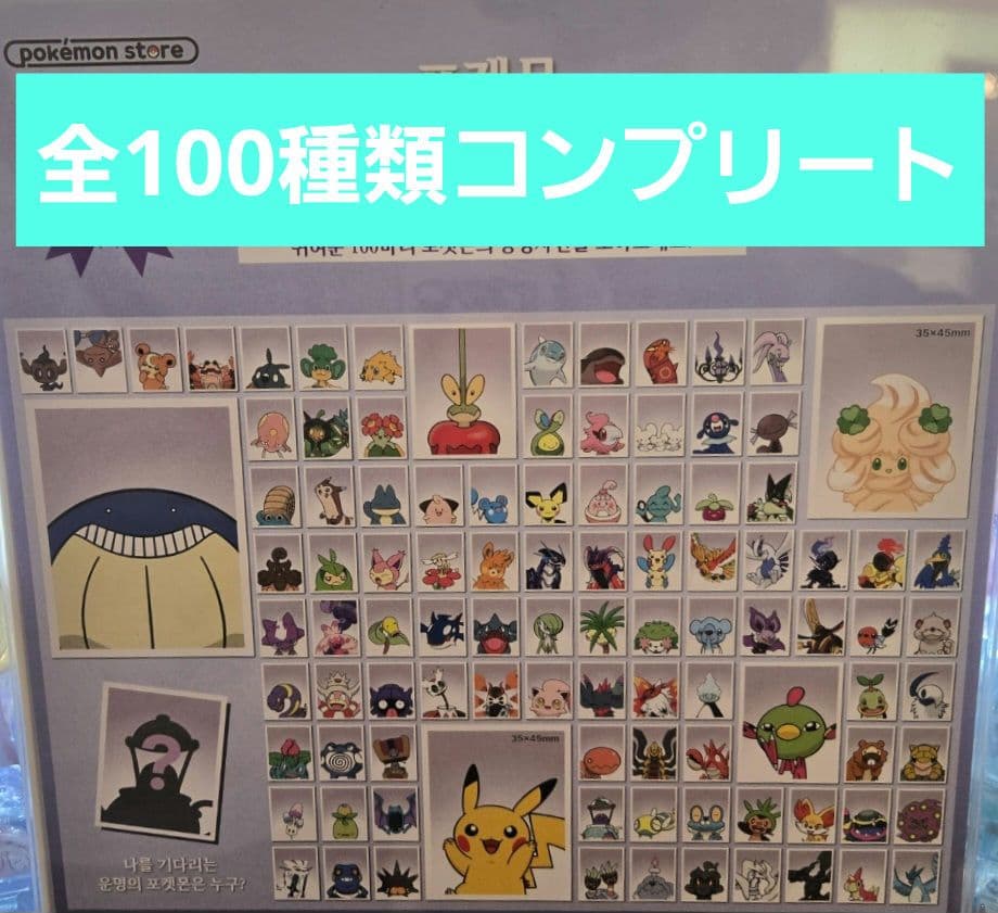 韓国　ポケモンタウン　証明写真 全種類　100枚　コンプリート