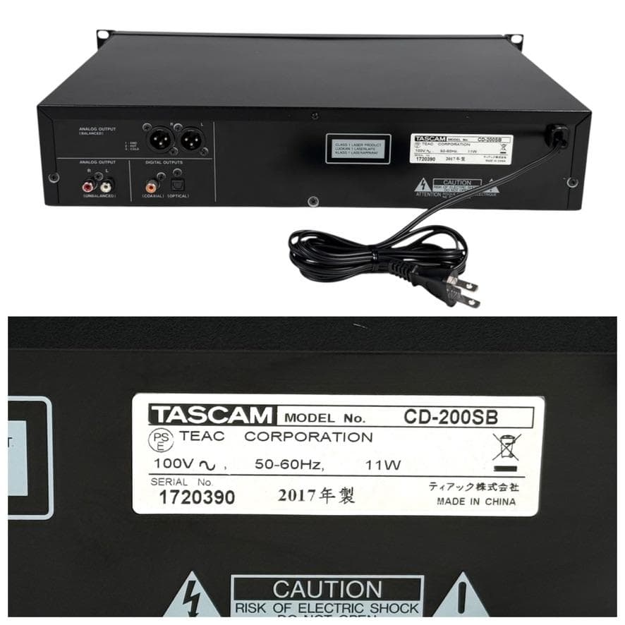TASCAM CDプレーヤー SDカード/USBメモリー対応 CD-200SB