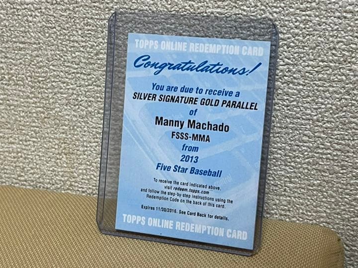 Manny Machado 2013年ルーキー直書き直筆サインカード 10枚限定