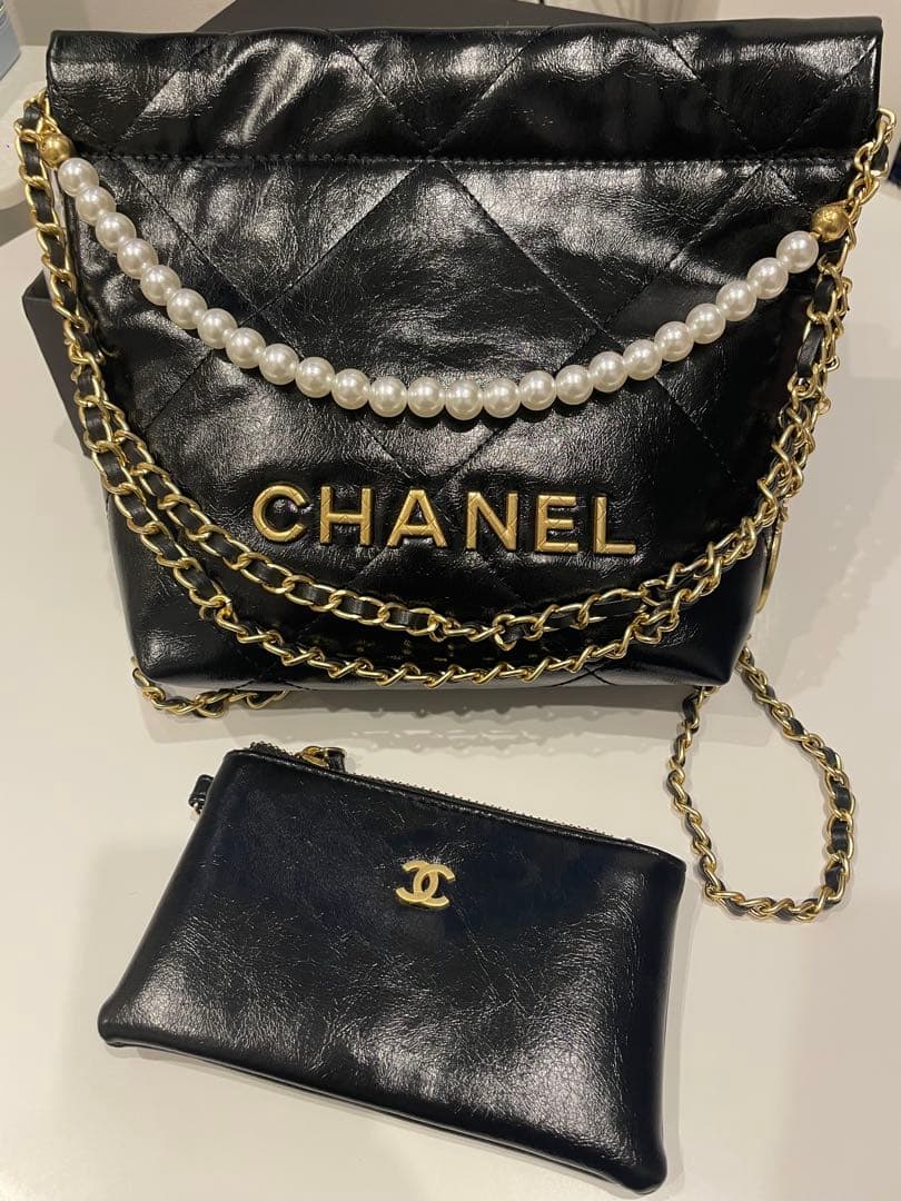 CHANEL ノベルティ ショルダーバッグ パール ブラック