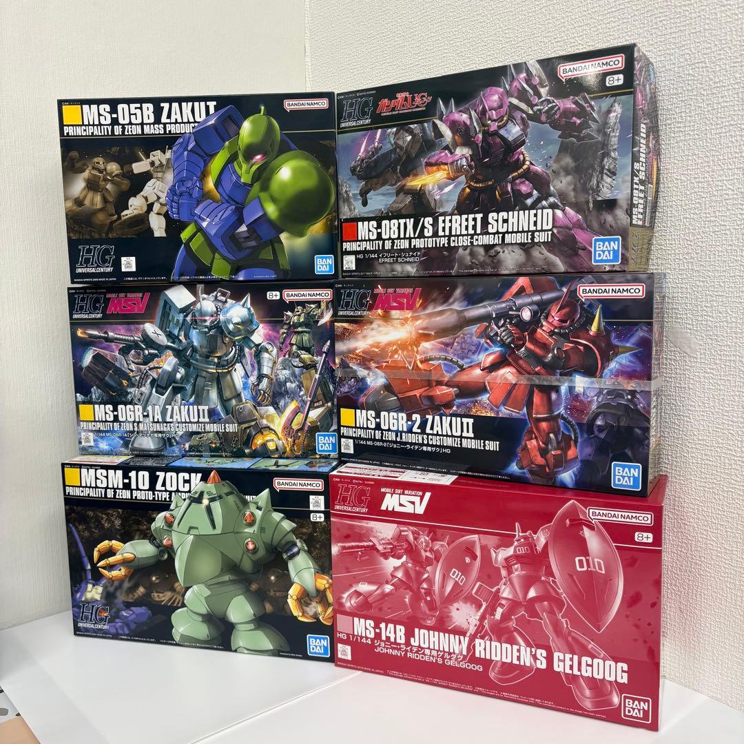 HGガンプラまとめ売り6種 シン・マツナガ専用ザク 他