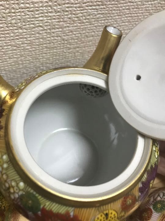 九谷焼章山造茶器　茶道具　工芸品