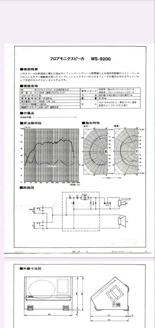 激レア品！ RAMSA WS-9200A　フロアモニタースピーカー②