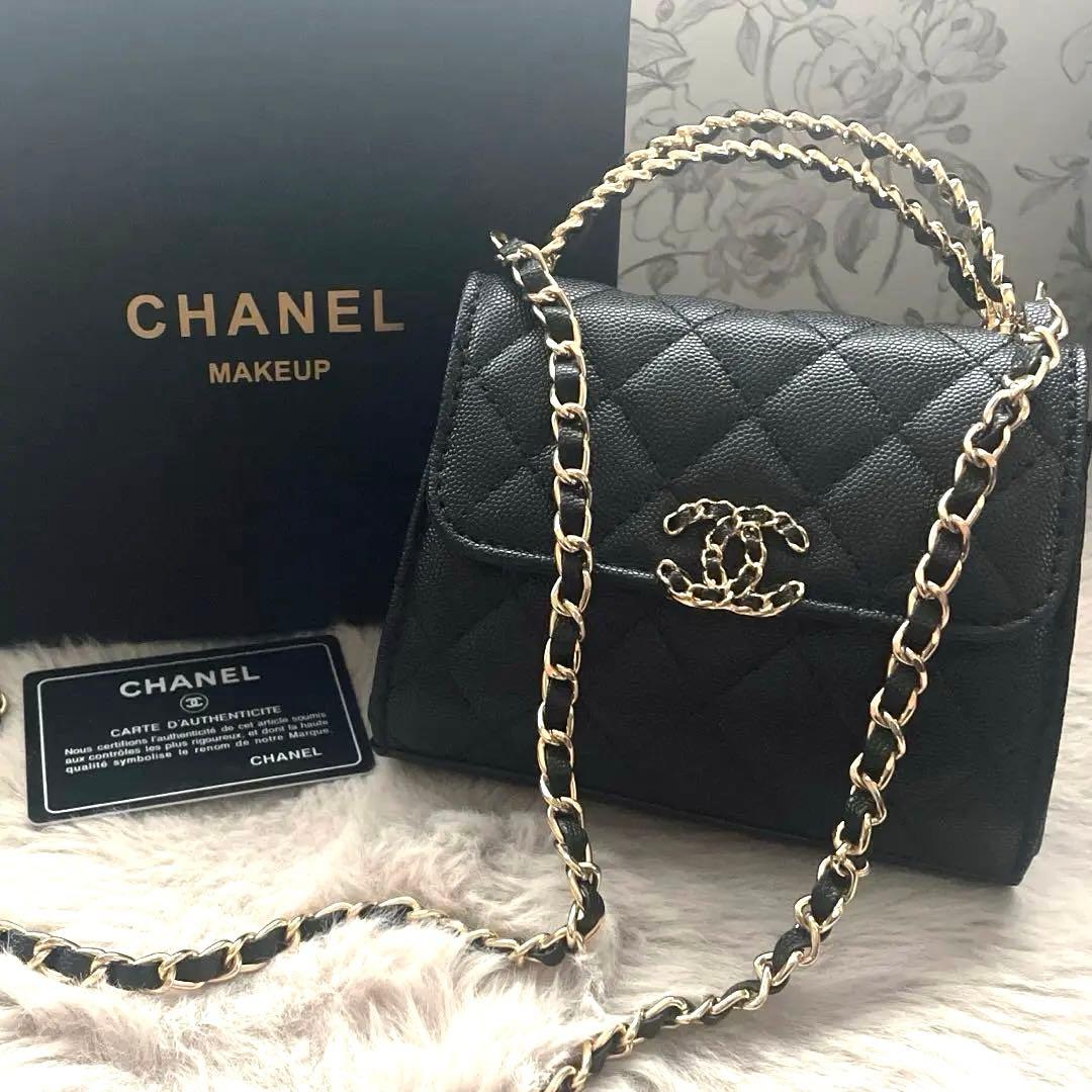 CHANEL チェーン　ショルダーバッグ ウォレットブラック ノベルティ