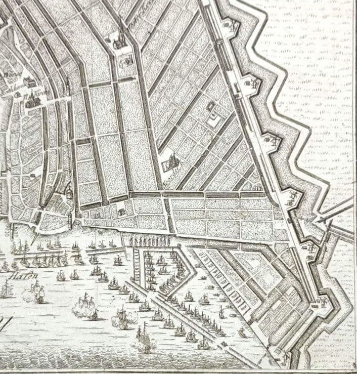 額装品　西洋古地図　1800年頃　アムステルダム都市図