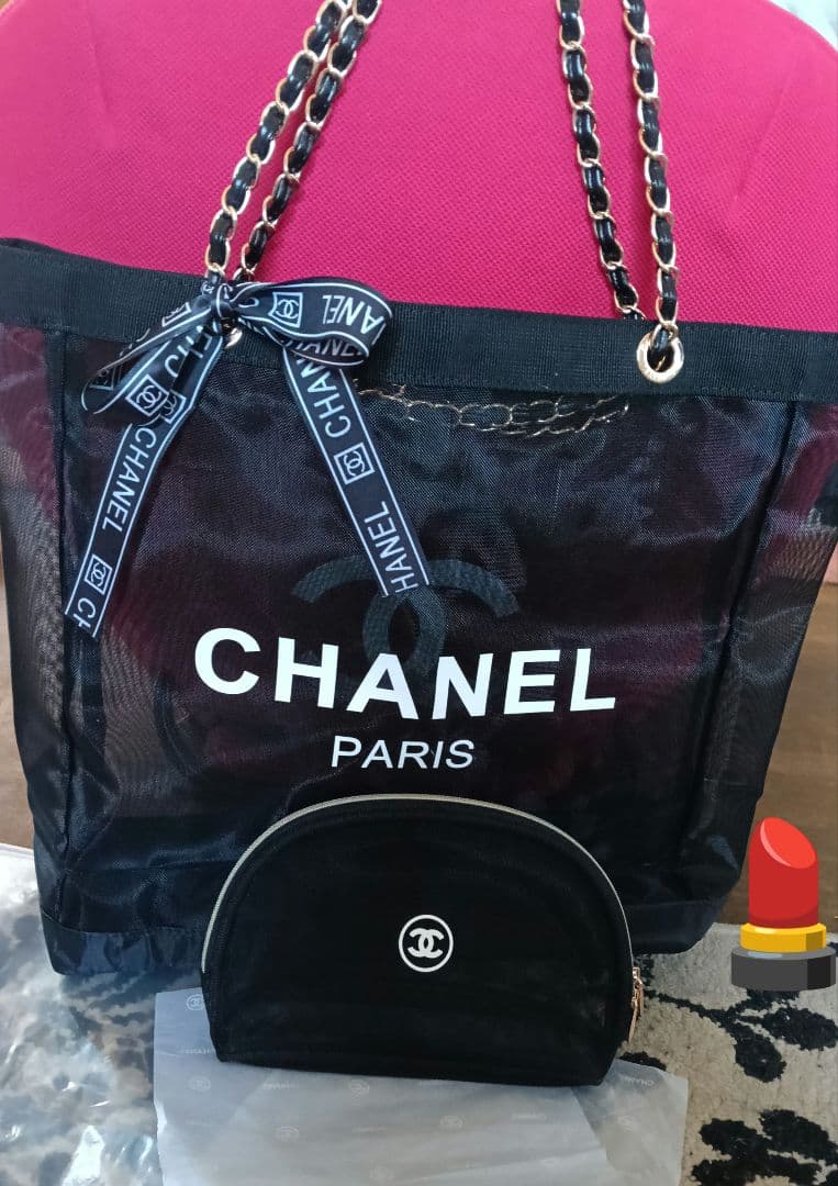 CHANEL メッシュトートバッグ＆ポーチセット
