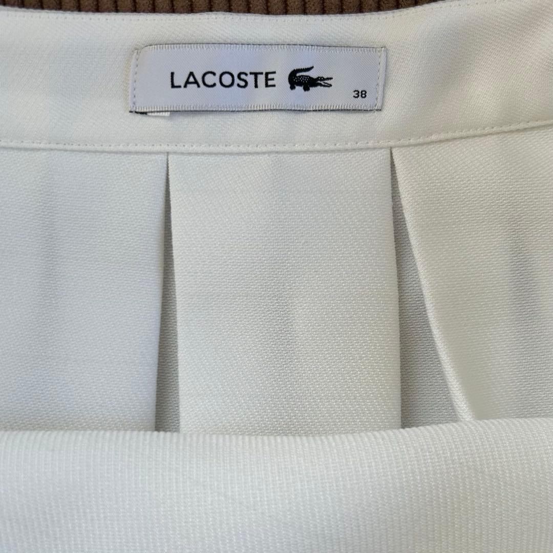 新品 ラコステ プリーツスカート テニス スコート LACOSTE 38 白