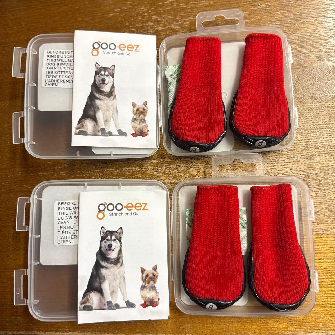 【値下げ応相談】gooeez ドッグブーツ 赤 サイズS 2足入り × ２