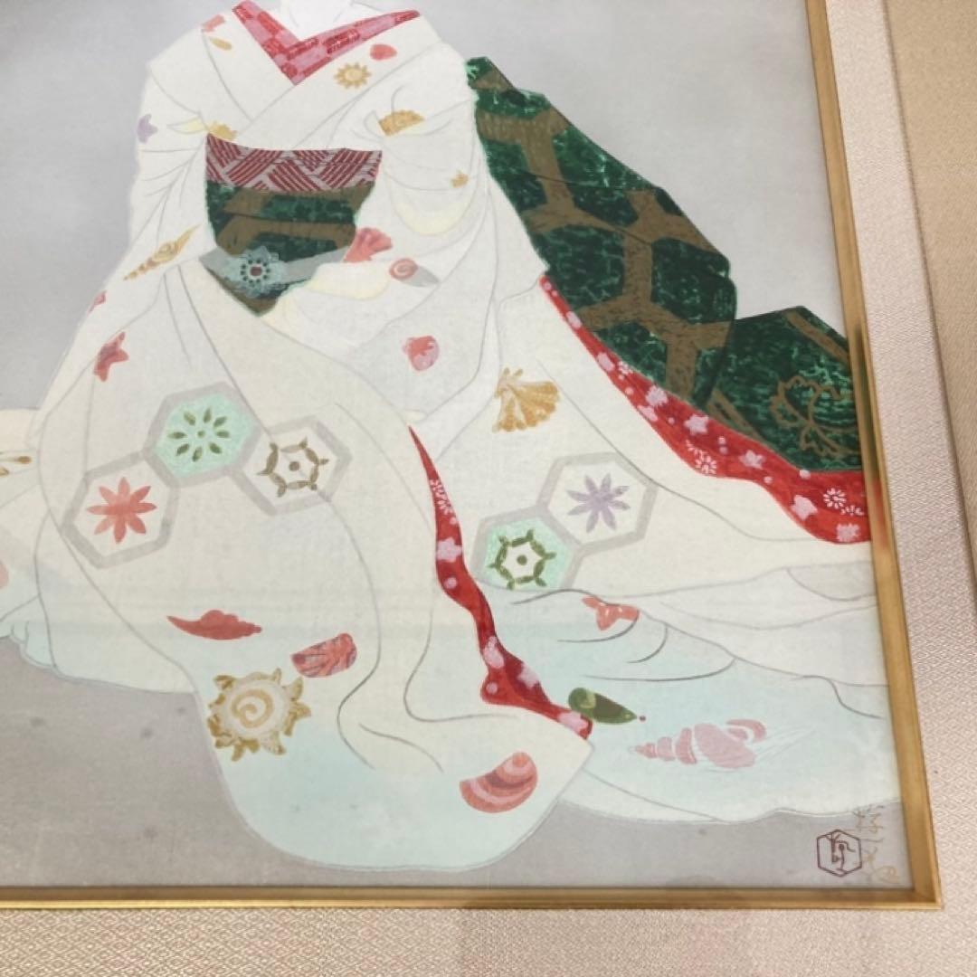小倉遊亀 「舞妓」 木版画 美人画 着物 絵画 額縁 画家 芸術 美術 工芸品