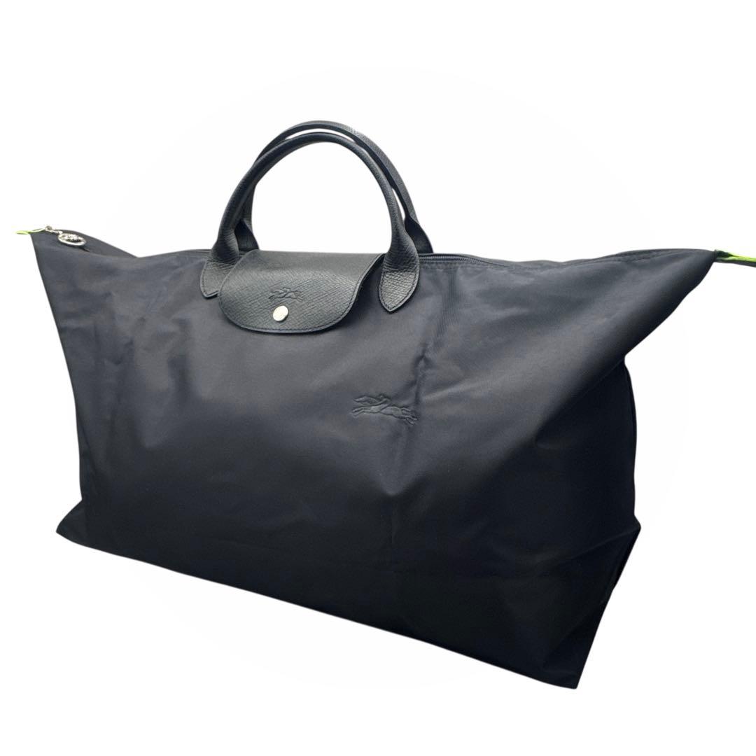 美品　LONGCHAMP プリアージュ　ボストンバッグ グリーン　ブラック 旅行
