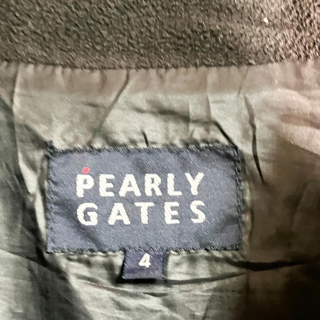 PEARLY GATES　フリースベスト　ブラック　ロゴ　プリント　ゴルフ