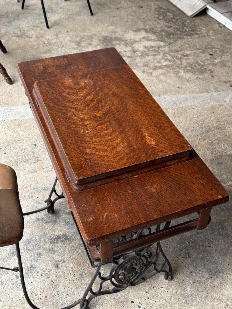 ◆超希少◆シンガーミシン専用チェア付　アンティーク　ミシンなし　作業台　テーブル