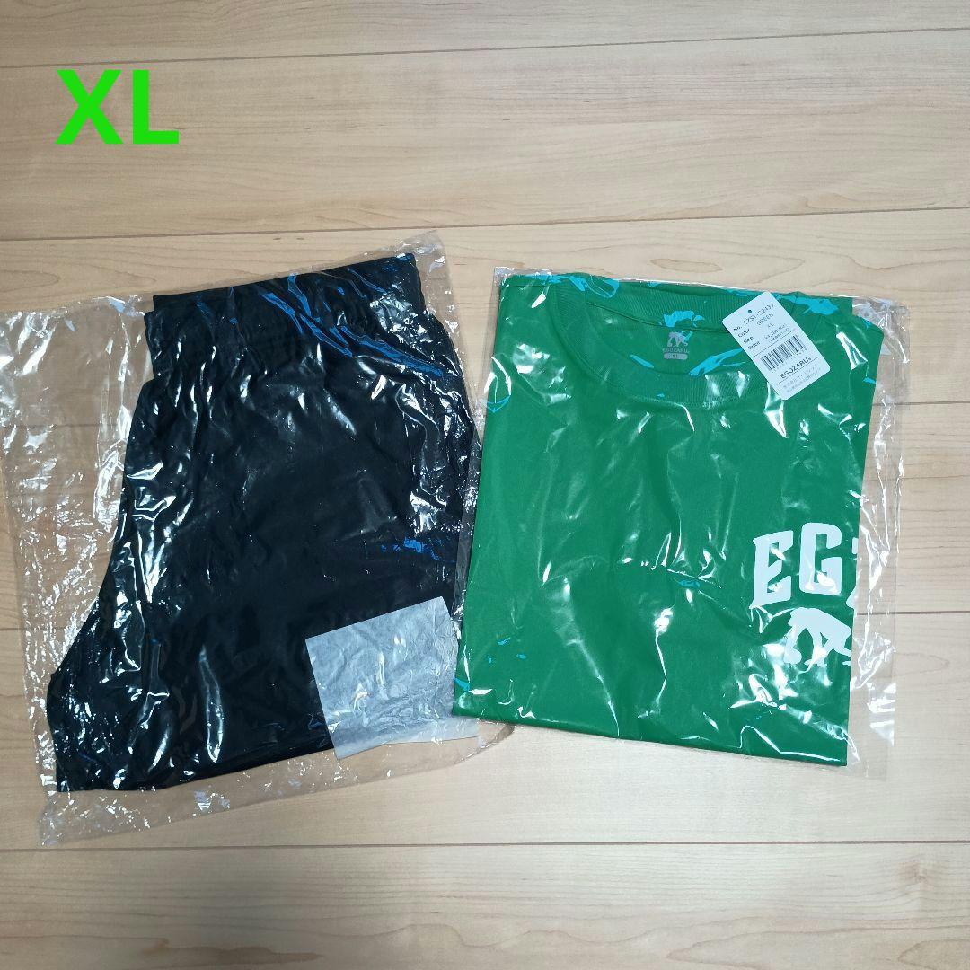 【新品未開封品】エゴザル上下セット　バスパン　Tシャツ 黒　緑　XL