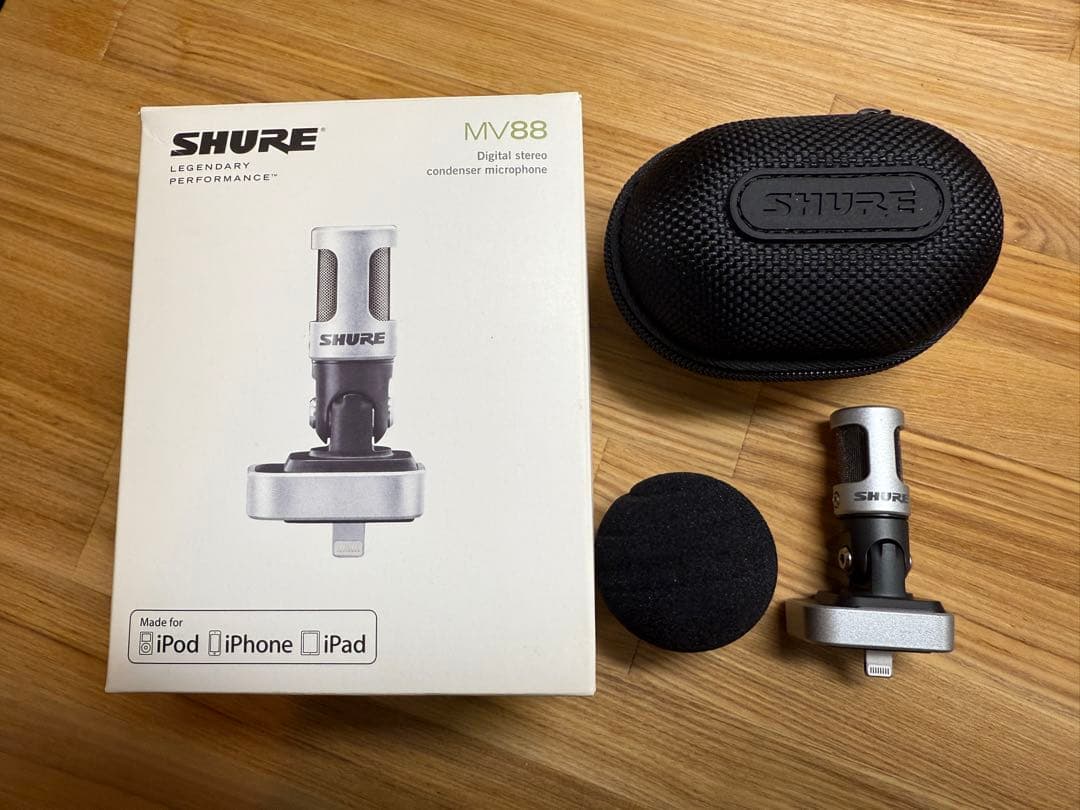 SHURE MV88 デジタルステレオコンデンサーマイクロフォン　ライトニング用