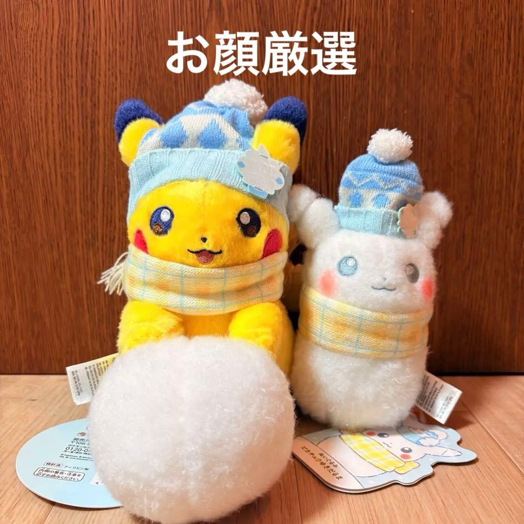 【匿名配送】ポケモン ぬいぐるみ ピカチュウとゆきあそび 2点セット