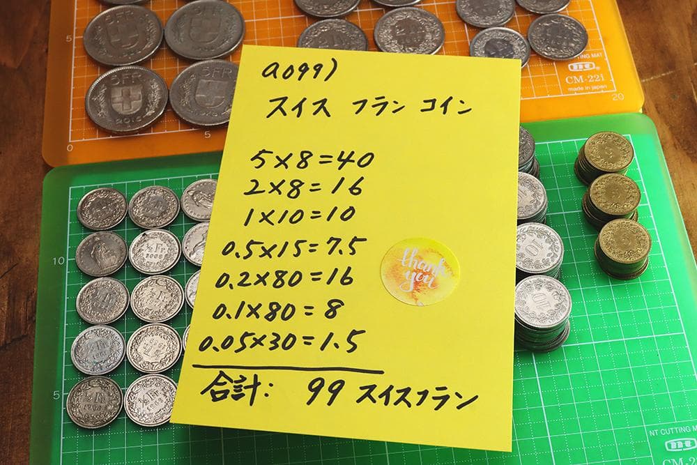 a099 スイス  硬貨　貨幣 99スイスフラン　コレクション