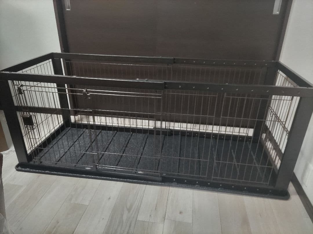 リッチェル 木製スライドペットサークル レギュラー＆仕切り ダークブラウン