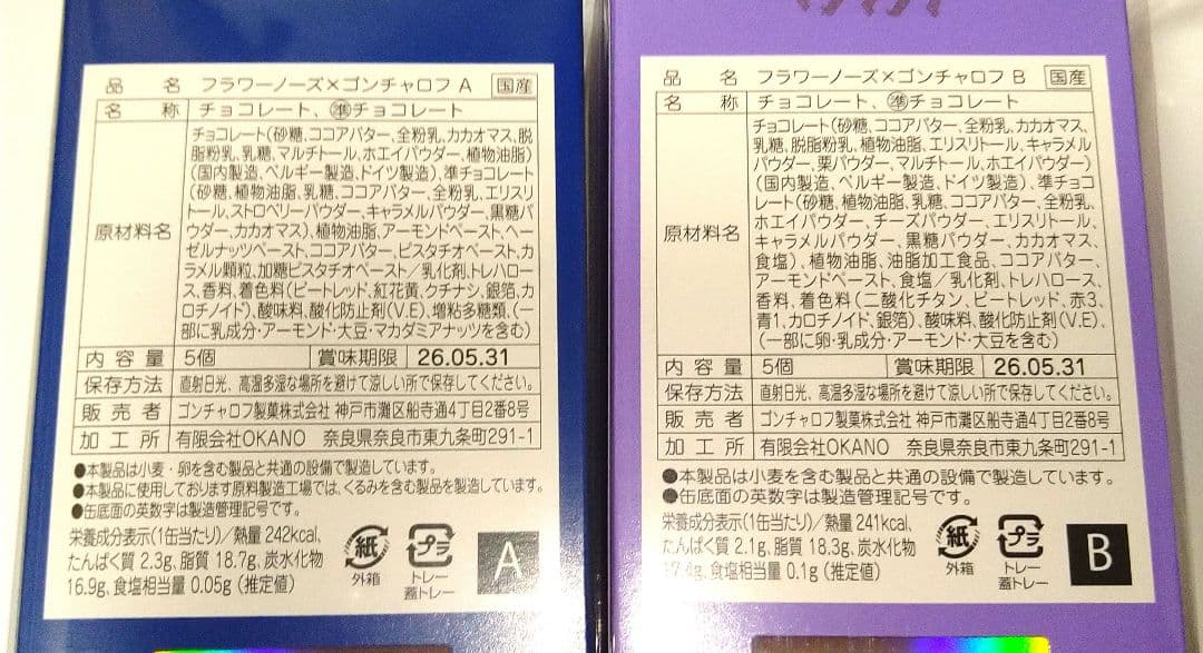 5種×2セット 2026 フラワーノーズ ゴンチャロフ バレンタインチョコ