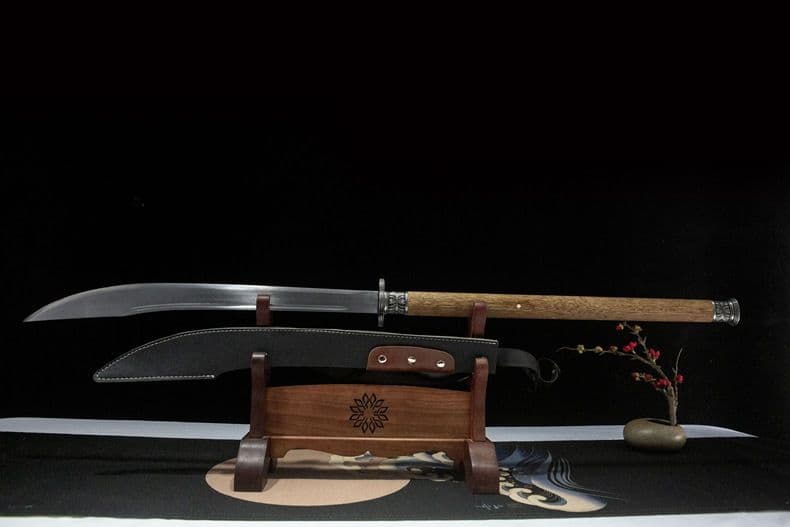 朴刀 古兵器 武具　刀装具 手鍛造打 鋼刀 冷兵器 護身工具 装飾用 模造刀