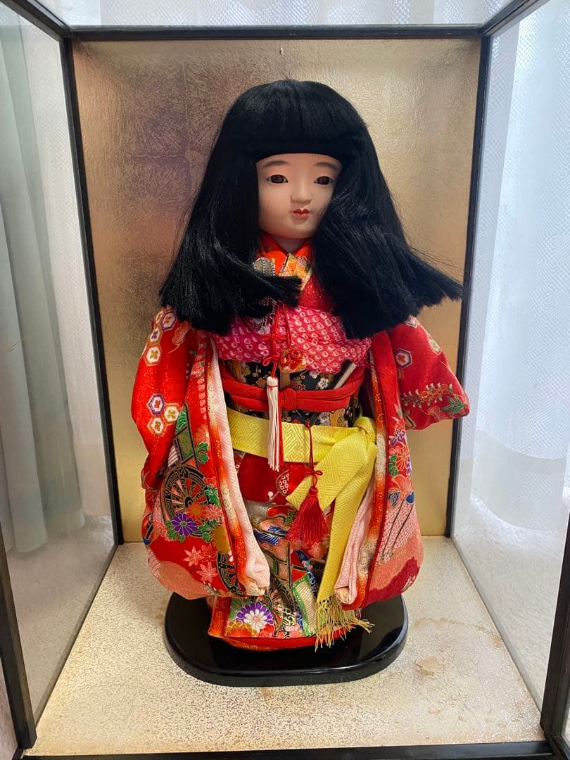Japanese Antique DOLL 日本人形 ガラスケース付き 市松人形