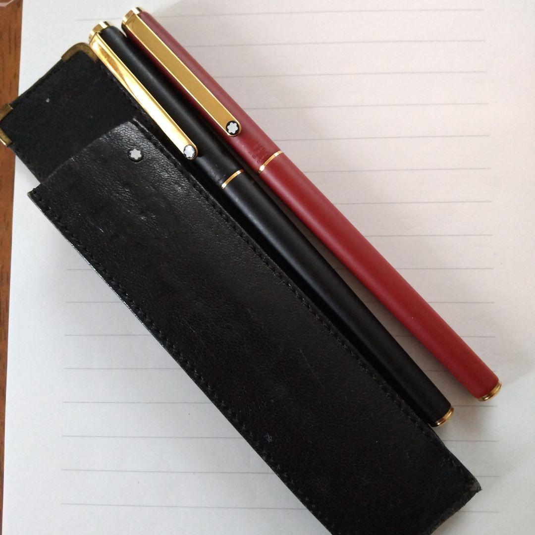 MONTBLANC、赤、黒色の万年筆