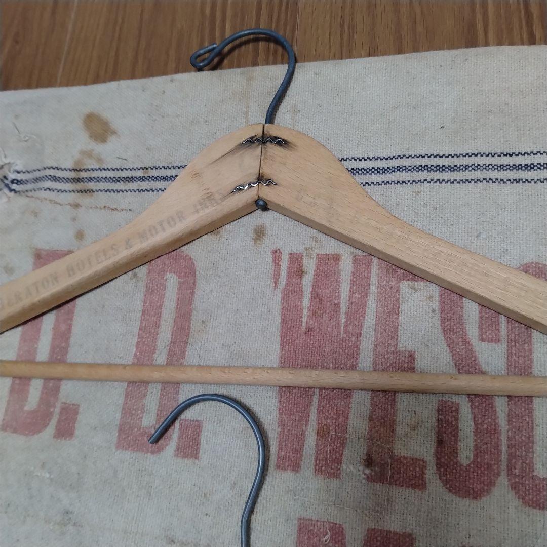 50s vintage wood hanger made in usa　5本