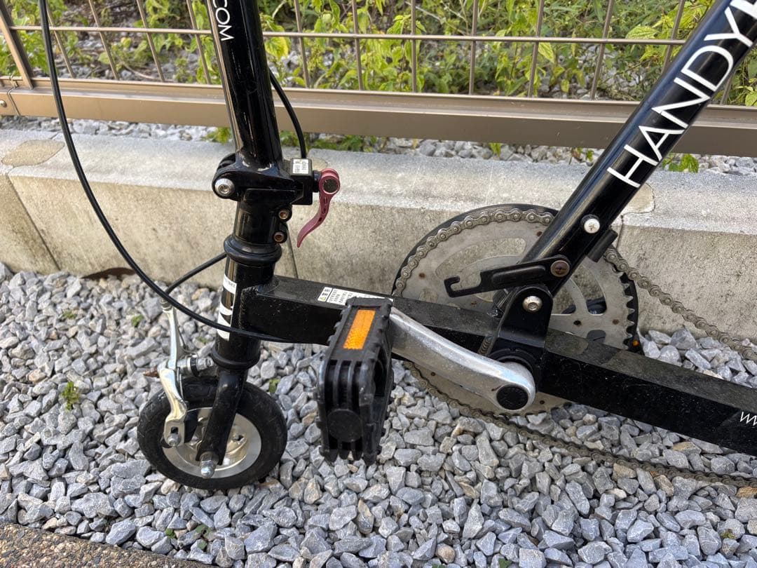 HANDYBIKE 折りたたみ自転車 ブラック　タイヤ故障