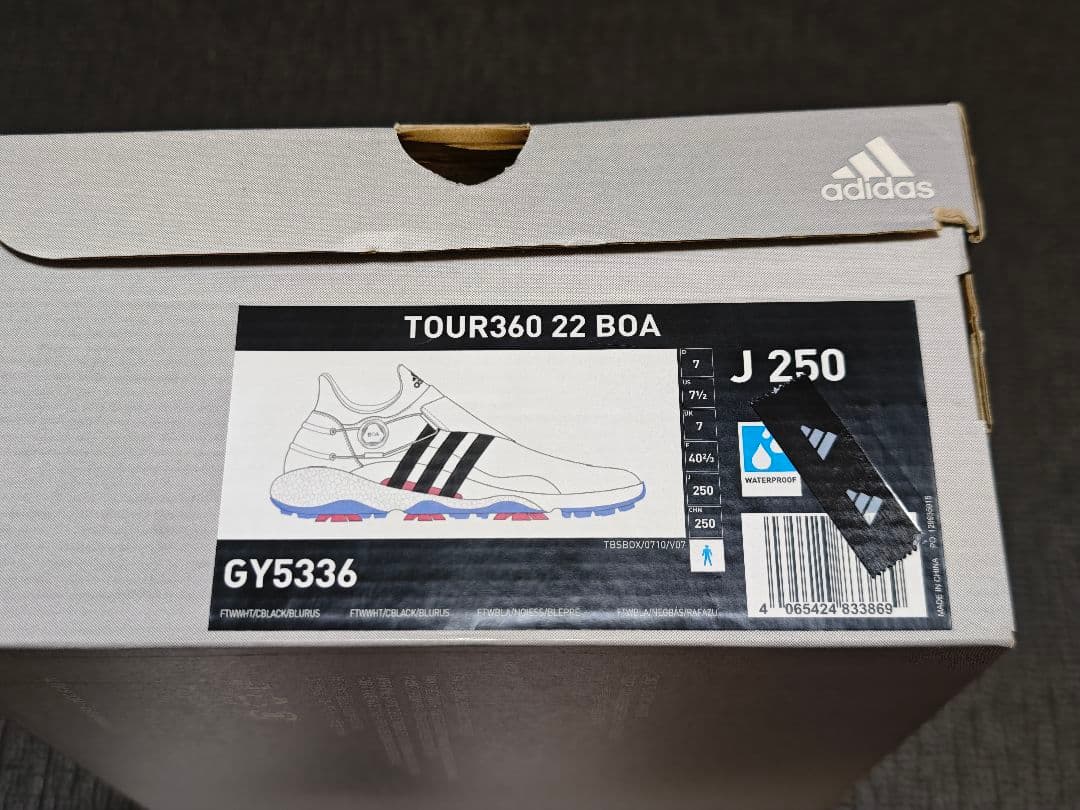 新品 adidas ゴルフシューズtour360 boa 25cm 白