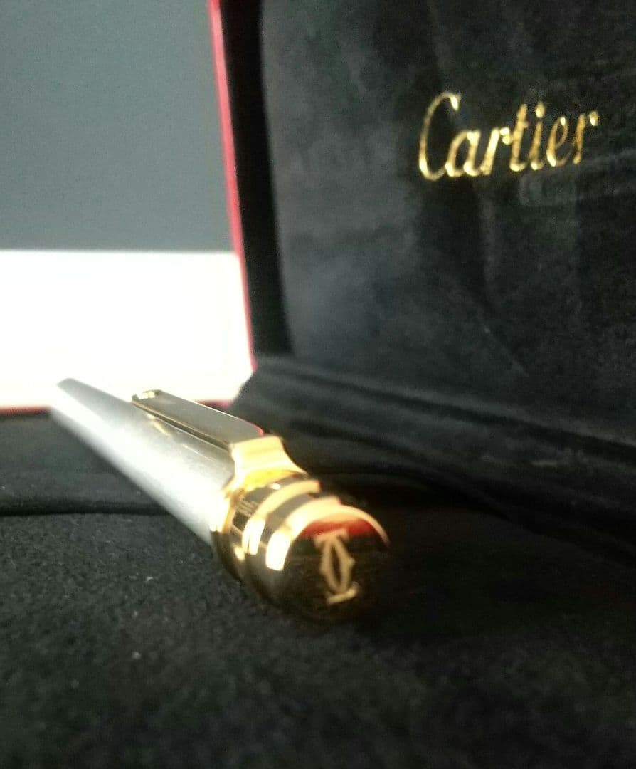 【新品未使用】Cartier ボールペン サントス 本体、専用ケース、箱、紙袋付