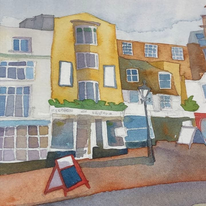 Emma Ball 水彩画 The Lanes,Brighton