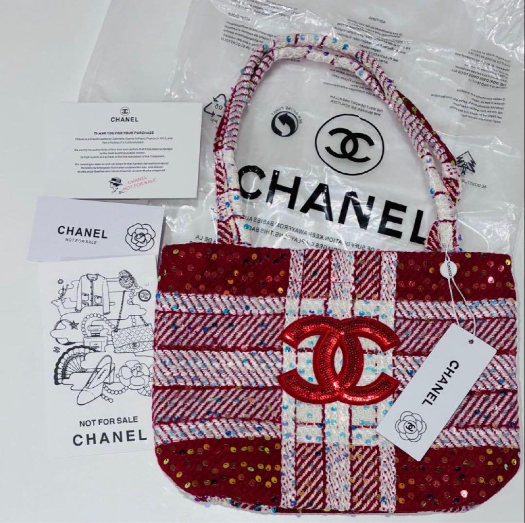 CHANEL スパンコール　トートバッグ　シャネルノベルティ