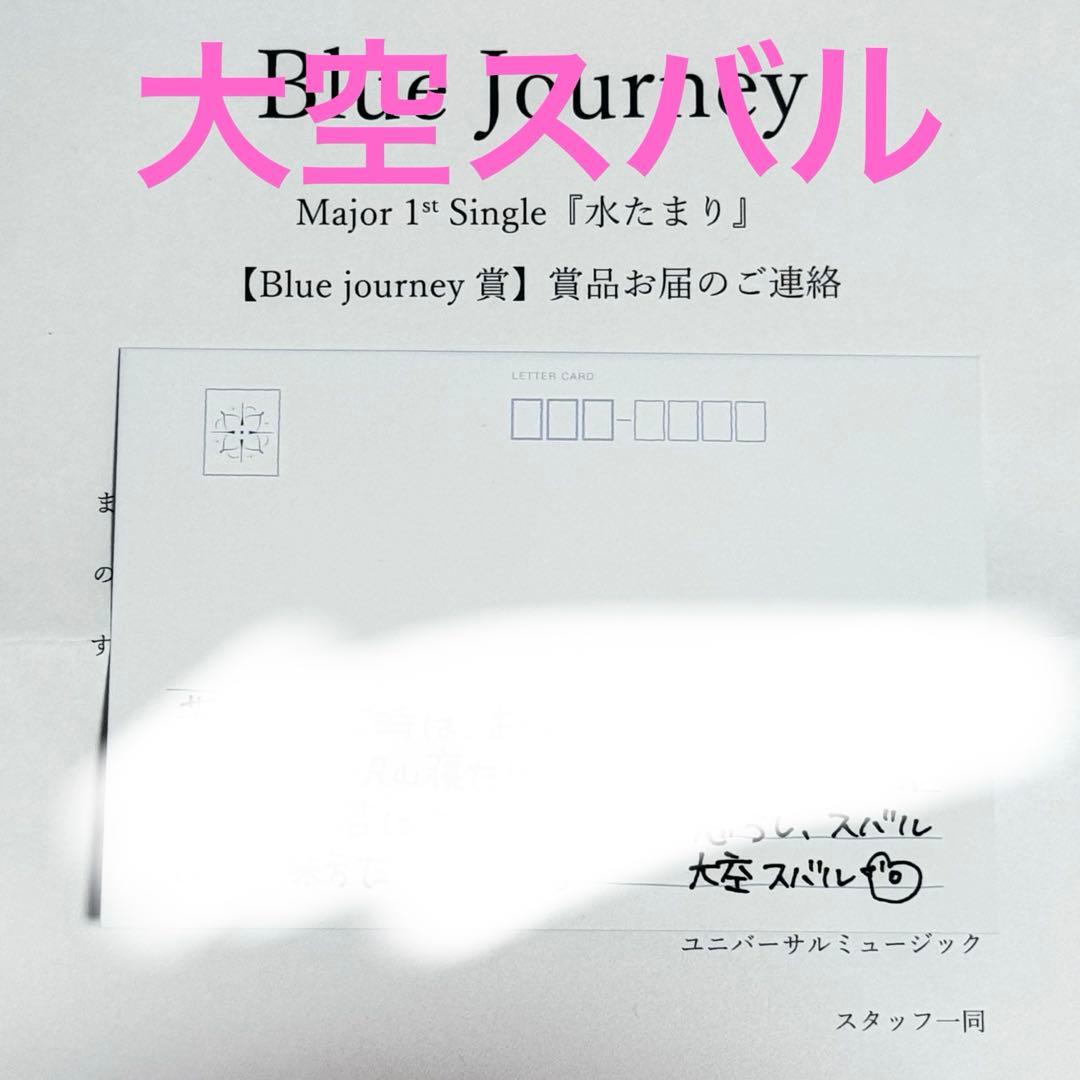 大空スバル　水たまり　Blue Journey賞 メンバー個別複製手紙