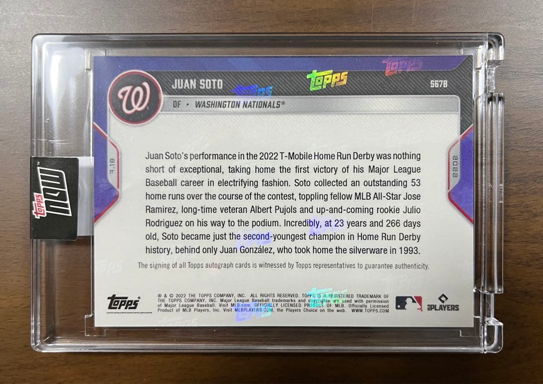【最終値下げ】Juan Soto topps now auto 直筆サインカード