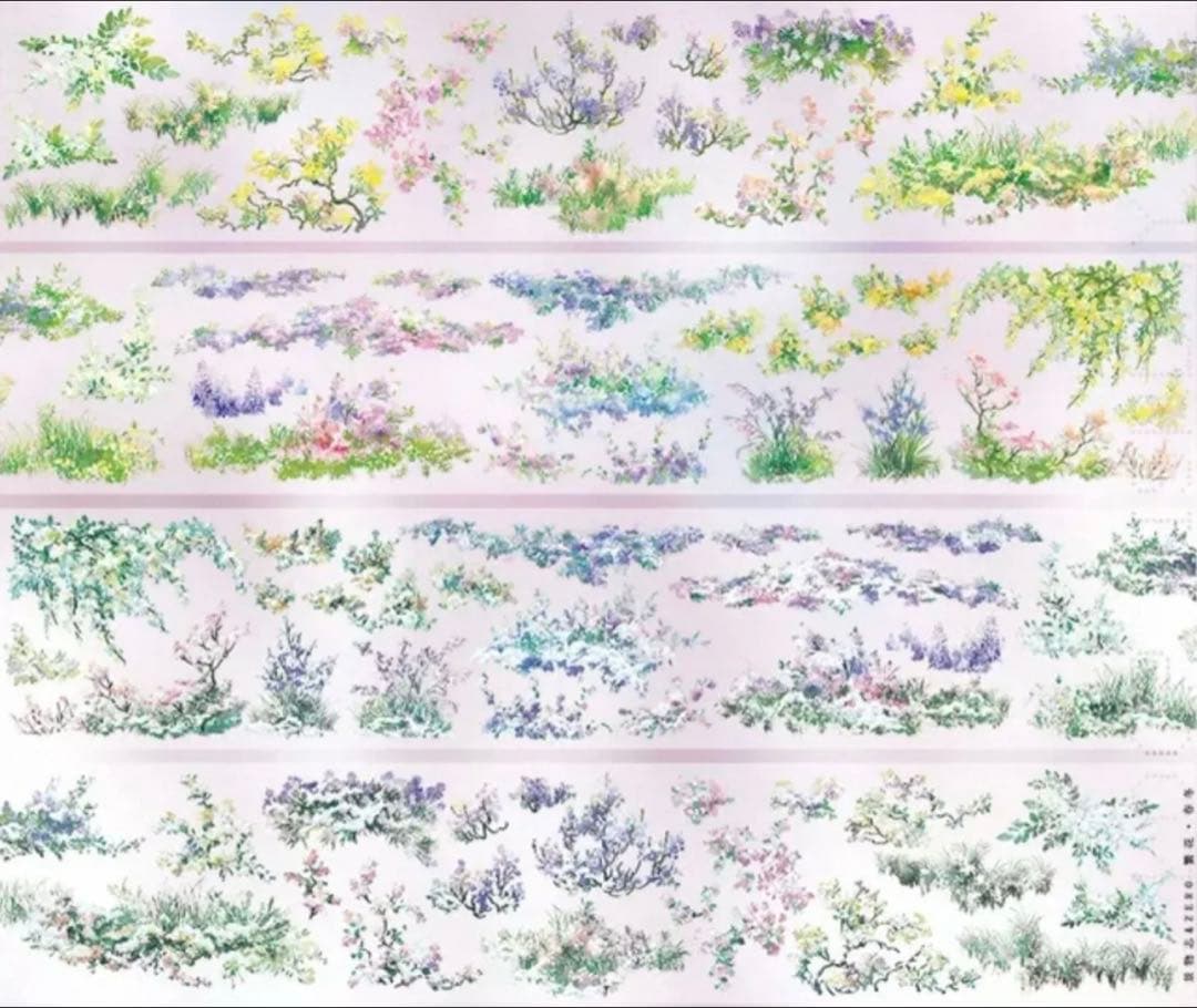 PET 繁花·春冬 7cm×5m 海外マスキングテープ　海外マステ　冬　雪景色