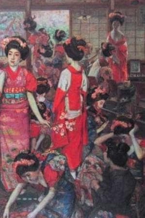 中沢弘光、「踊りの前」、希少画集・額装画、日本製・新品額縁にて額装致します