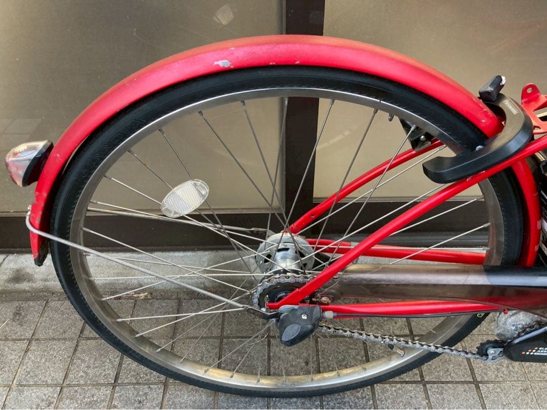 中古電動自転車 パナソニック エーガールズ 26インチ レッド 横浜 №3432