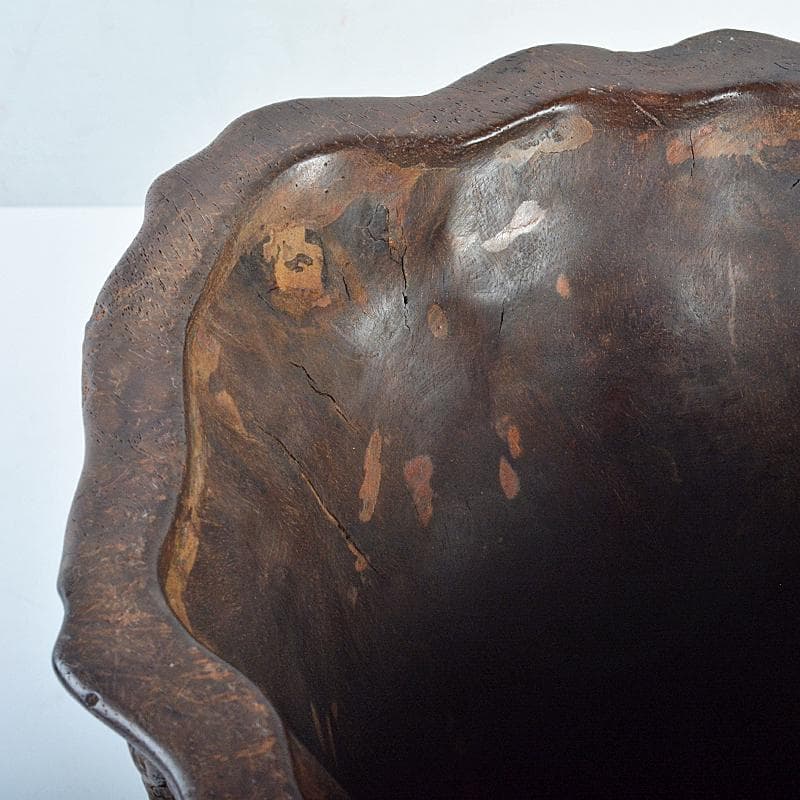 中国　唐木天然木瘤木　大筆筒　高さ約21㎝　重さ約2.7㎏　T　7709CE