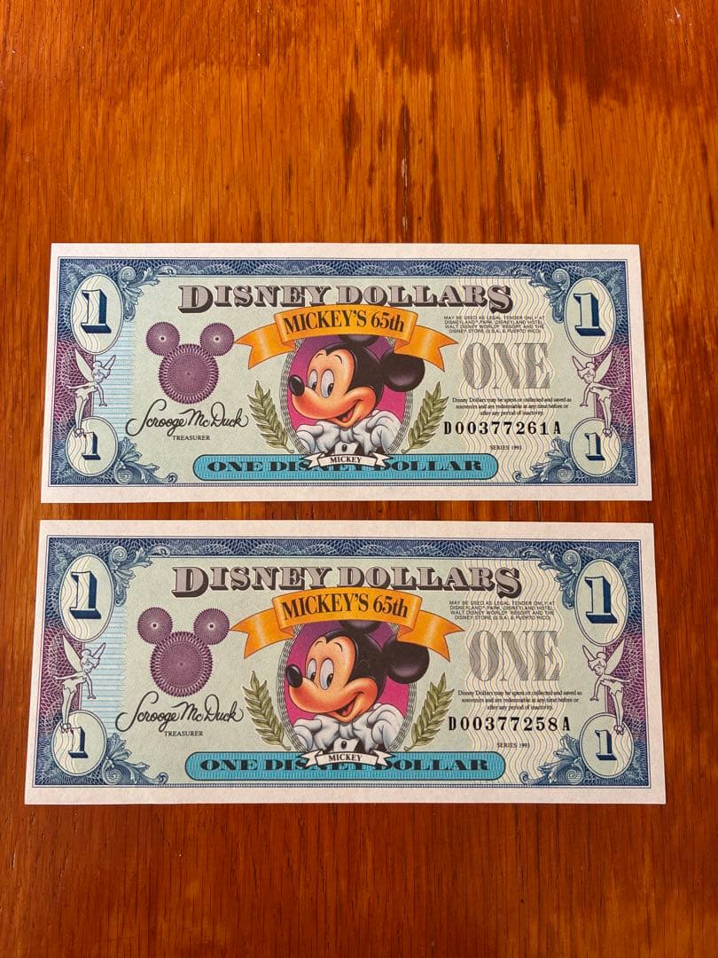 ディズニーダラー　4枚セット1$×2・5$・10$ 記念 美品