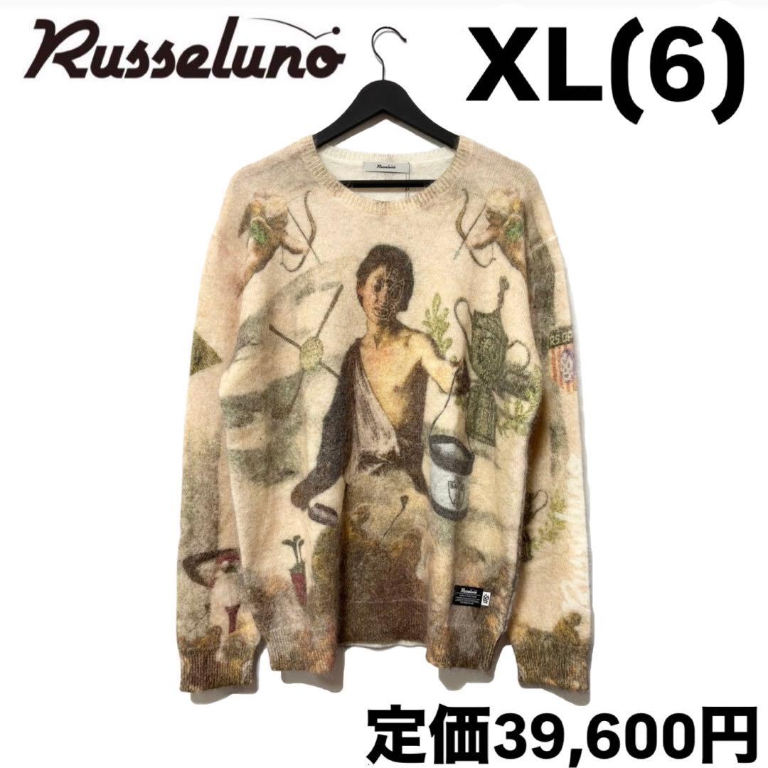新品 ラッセルノ ゴルフ グラフィック ニット セーター アイボリー XL 6