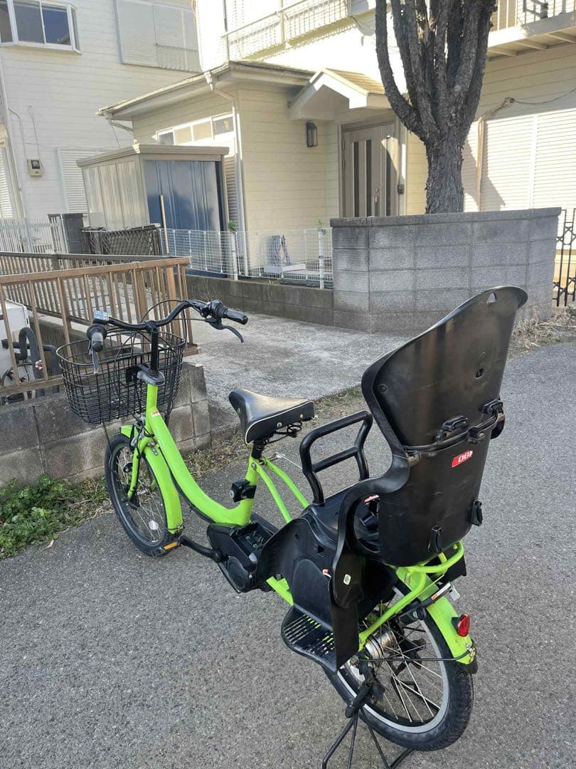 電動アシスト自転車 チャイルドシート付き 緑