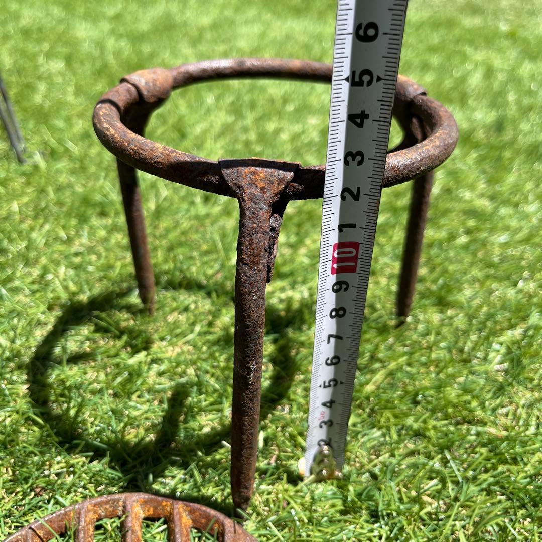 囲炉裏枠改良焚き火テーブル　五徳　火箸セット