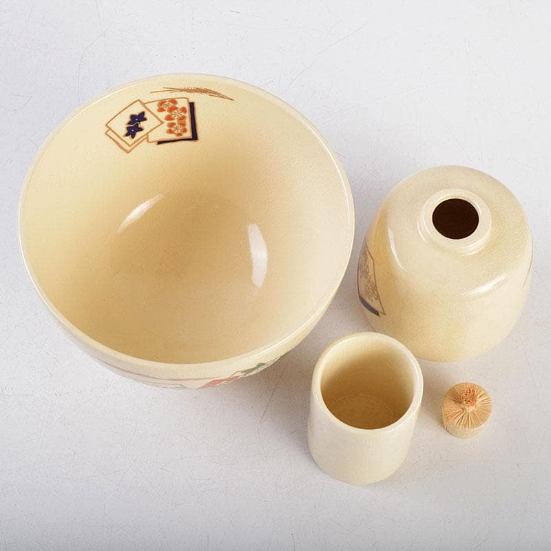 茶道具　讃岐彫　佳石作　茶箱　栄山作　茶碗など　九点一式　共箱　G　R9148B