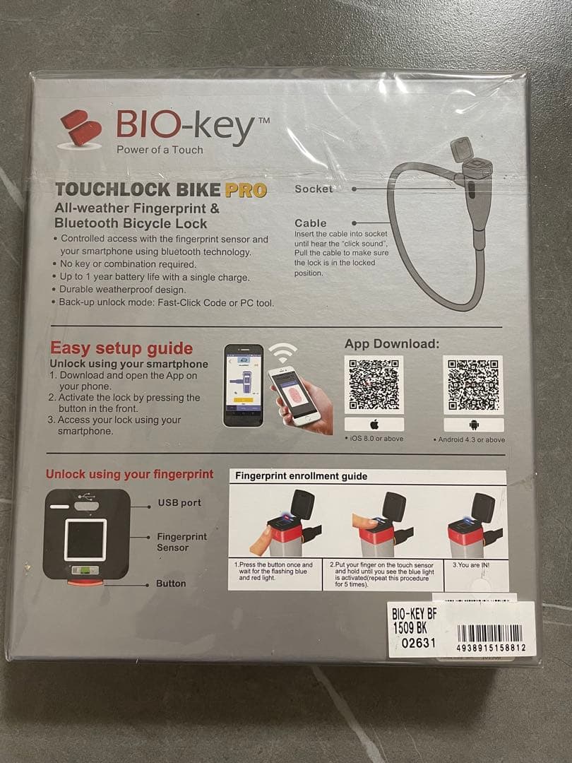 アクセサリー BIO-key TOUCHLOCK BIKE PRO