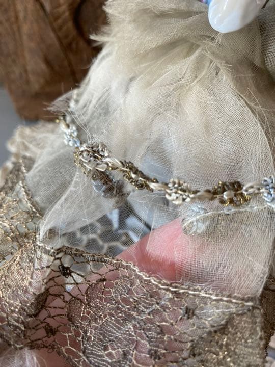 アンティークドール ポーセリンハーフドール ブドワールドール パウダーケース